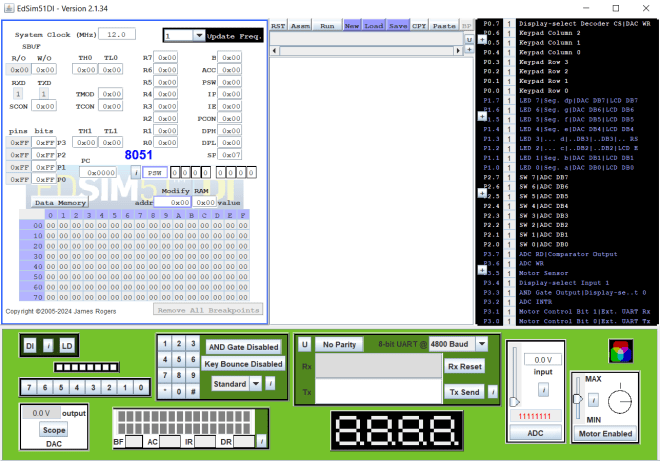 EdSim51DI – Educational Simulator for the 8051